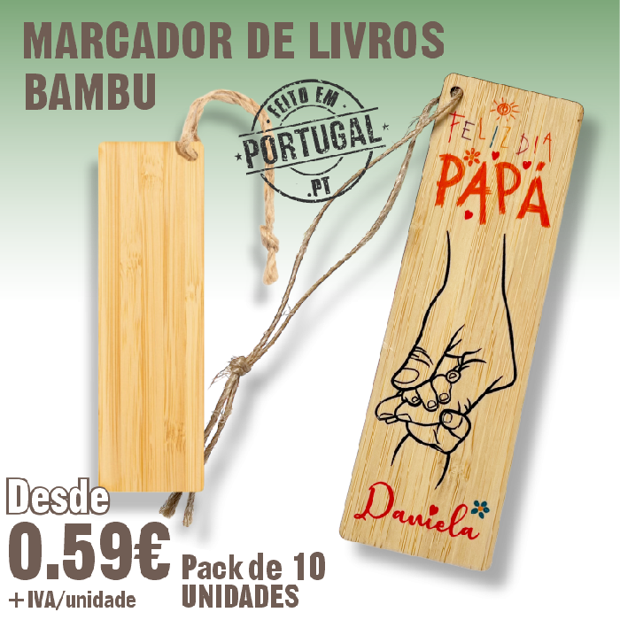 Marcador de Livros em Bambu para Personalizar | Cria o Teu Agora