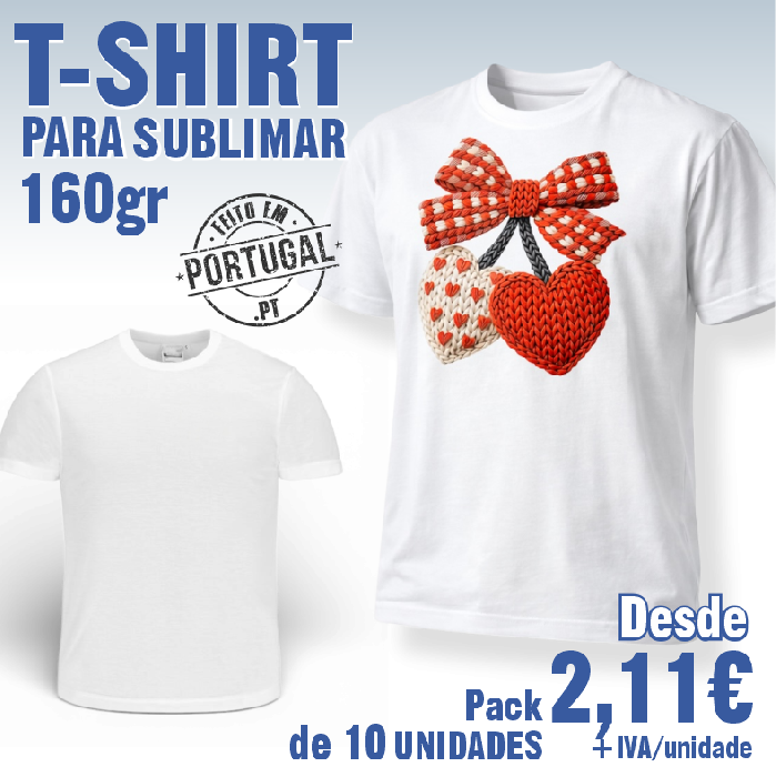 T-Shirt pour Sublimation 160g Unisexe | Coupe Regular B2B
